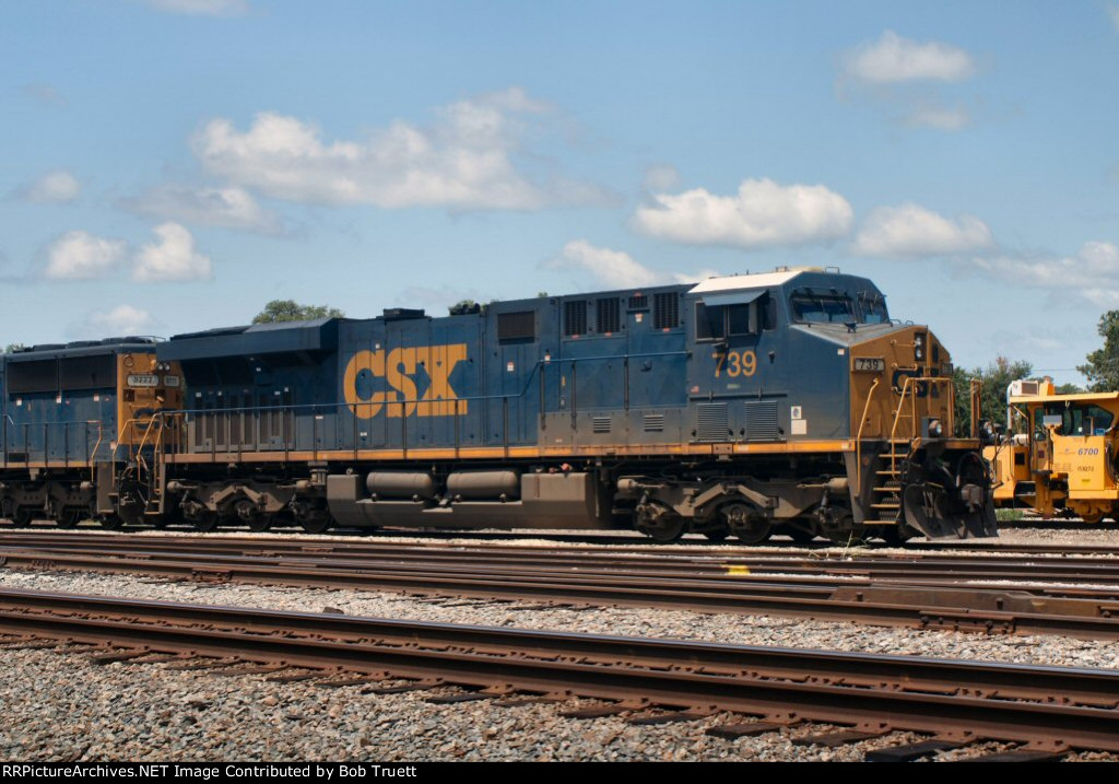 Layover Power CSX 739 & 8777 sitting in the yard on May 25th, 2012